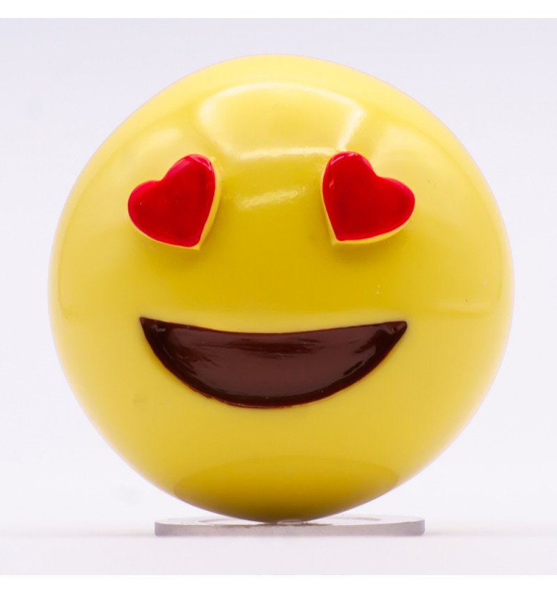 Faccina Emoji in piedi smile e occhi con cuori