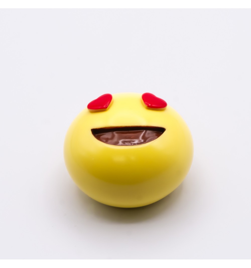 Faccina Emoji sfera piatta con occhi a cuore