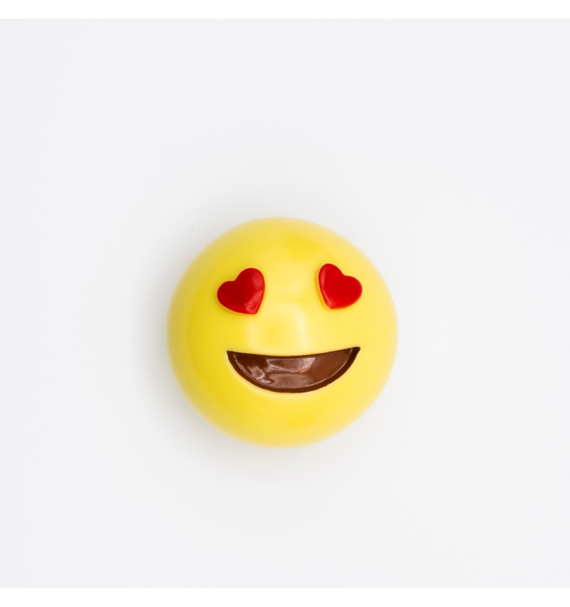 Faccina Emoji sfera piatta con occhi a cuore