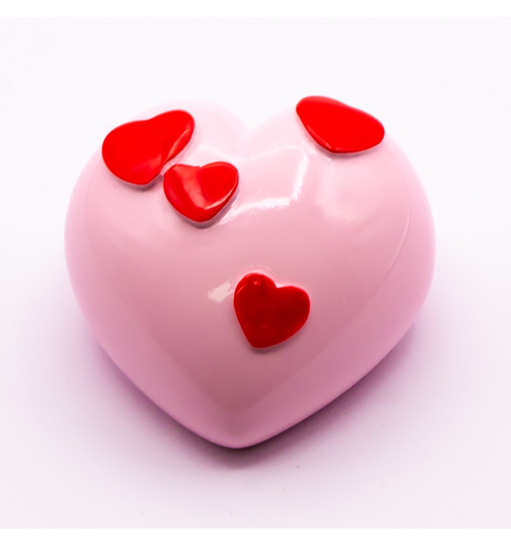 Cuore Emoji rosa con cuoricini rosa