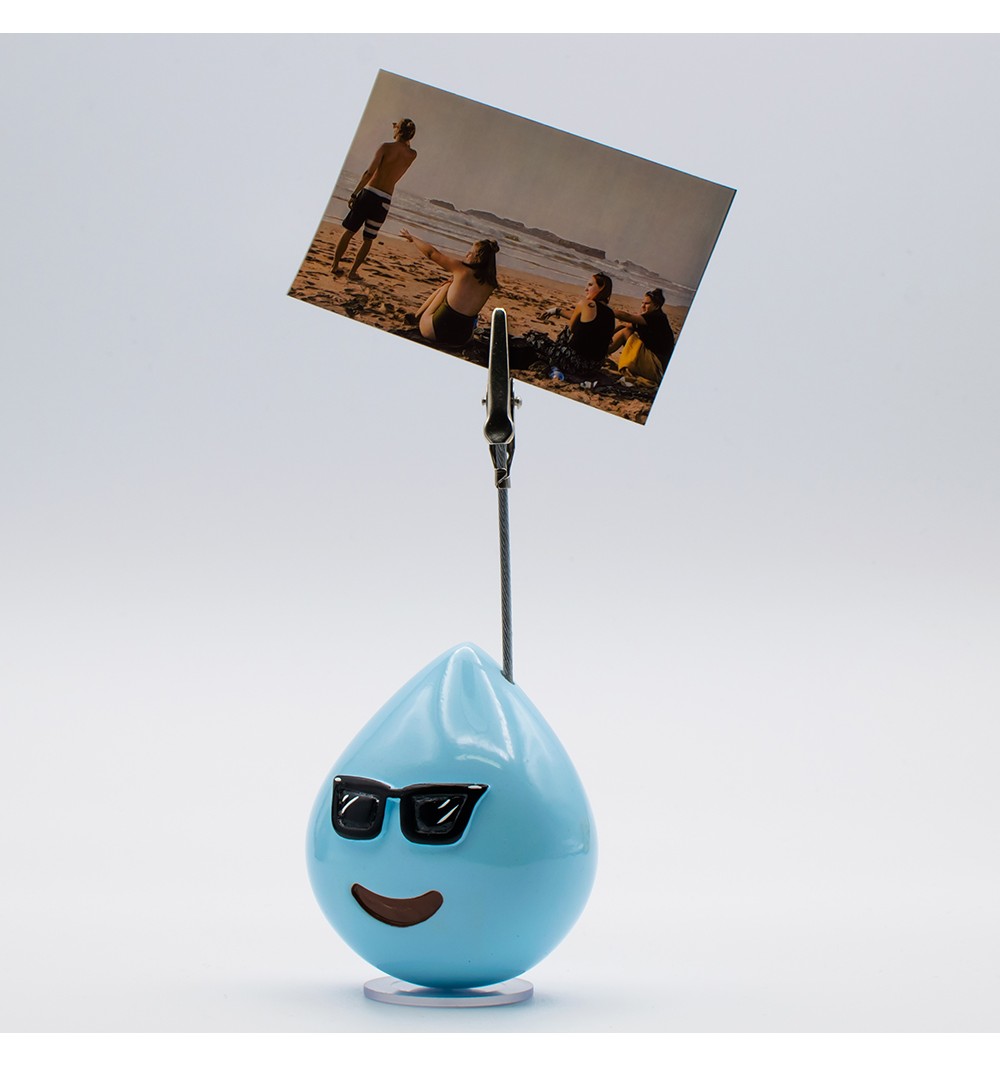 Portafoto Faccina Emoji Goccia in piedi, occhiali da sole con astina ...