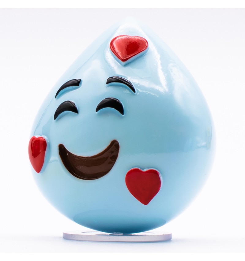 Faccina Emoji Goccia in piedi smile e cuori